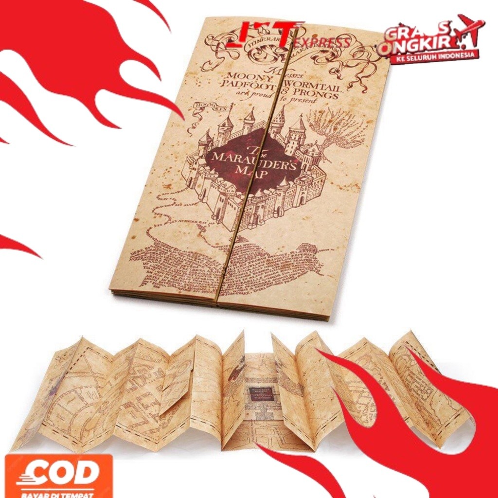 Jual TREND NOW HPMP peta sekolah harry marauder's map magic trasure ...