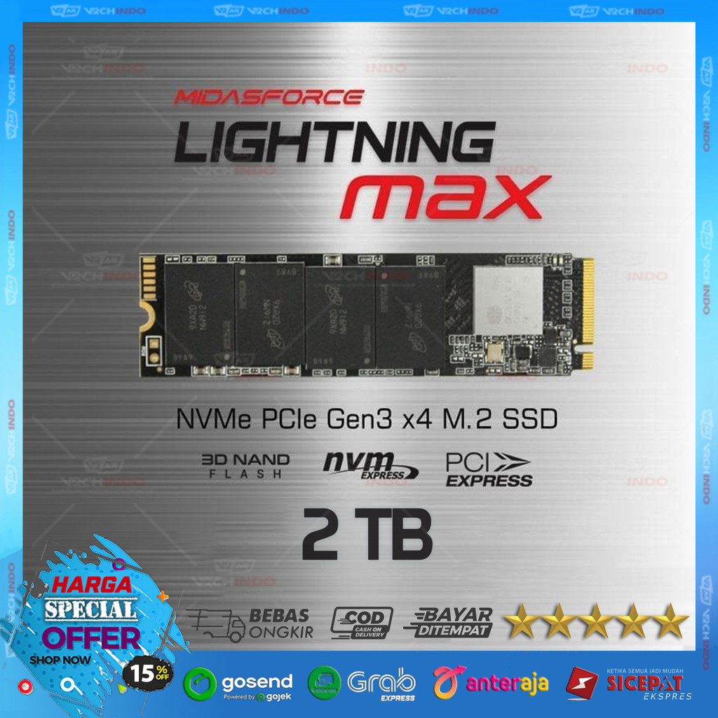 Jual SSD Nvme M2 Midasforce Lightning Max - Nvme M.2 PCIe 2280 Gen3 X4 ...