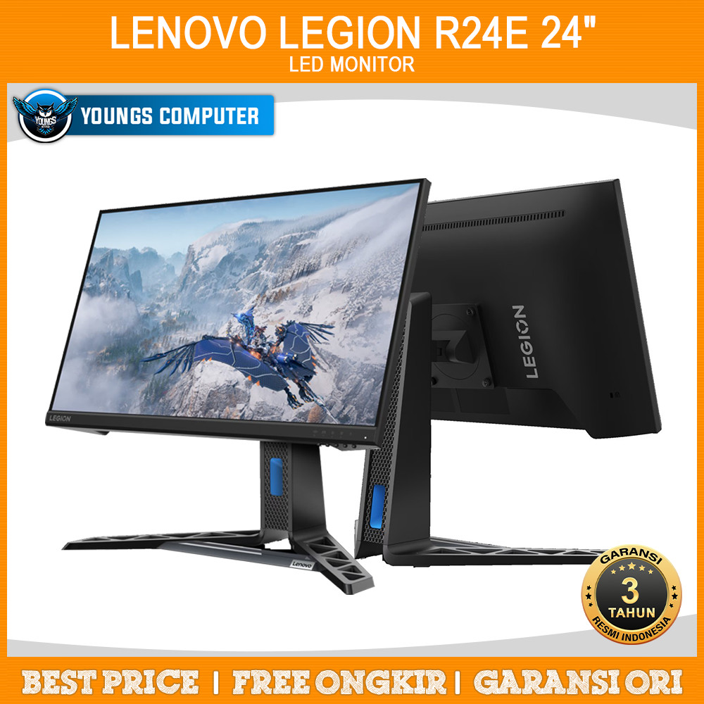 Jual LED LENOVO LEGION R24e 24" IPS 180Hz 0.5ms Ergonomics Monitor ...