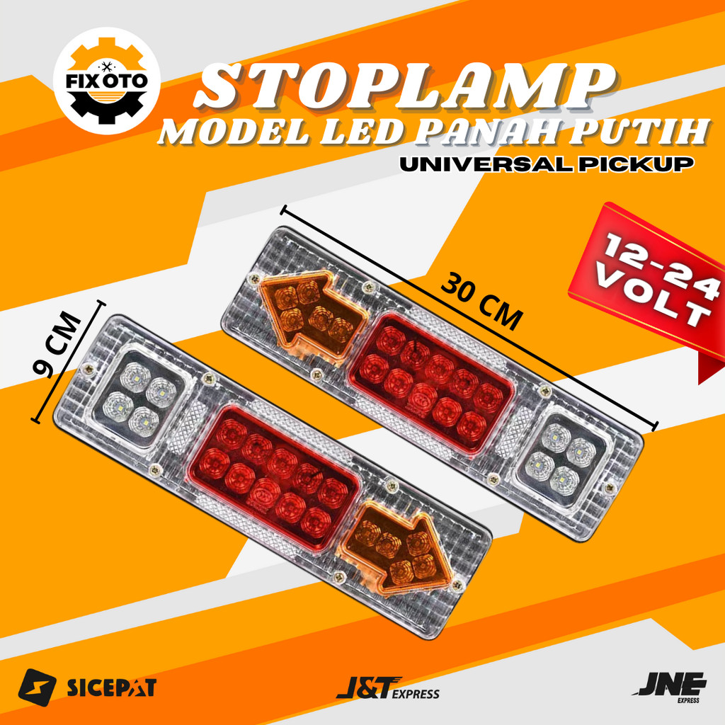 Jual Lampu Stoplamp Mobil Pickup Universal Waterfroop 12-24 Volt 1 Set Model LED PANAH MERAH ...