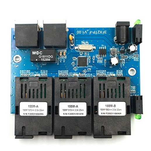 Jual 3F2E PCB Converter Media Fiber Optic 3 SC 2 RJ45 AAB HTB 3F2E PCB ...