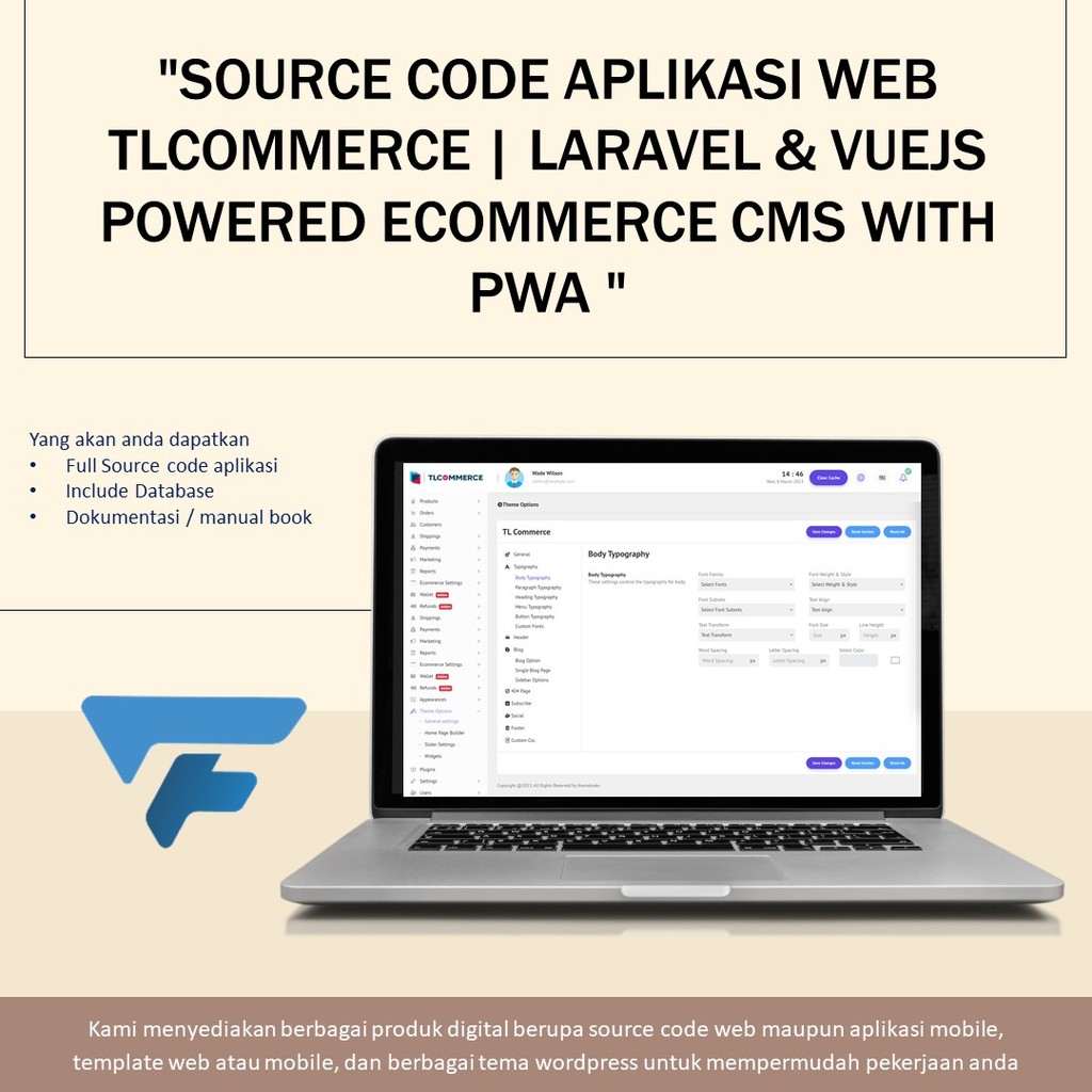 Jual SOURCE CODE APLIKASI WEB TLCOMMERCE | LARAVEL & VUEJS POWERED ECOMMERCE CMS WITH PWA ...