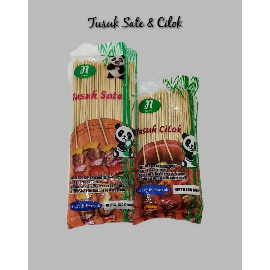 Jual Tusuk Sate Ayam Cilok 15cm 20cm Bambu Asli Tusuk Pentol Daging ...