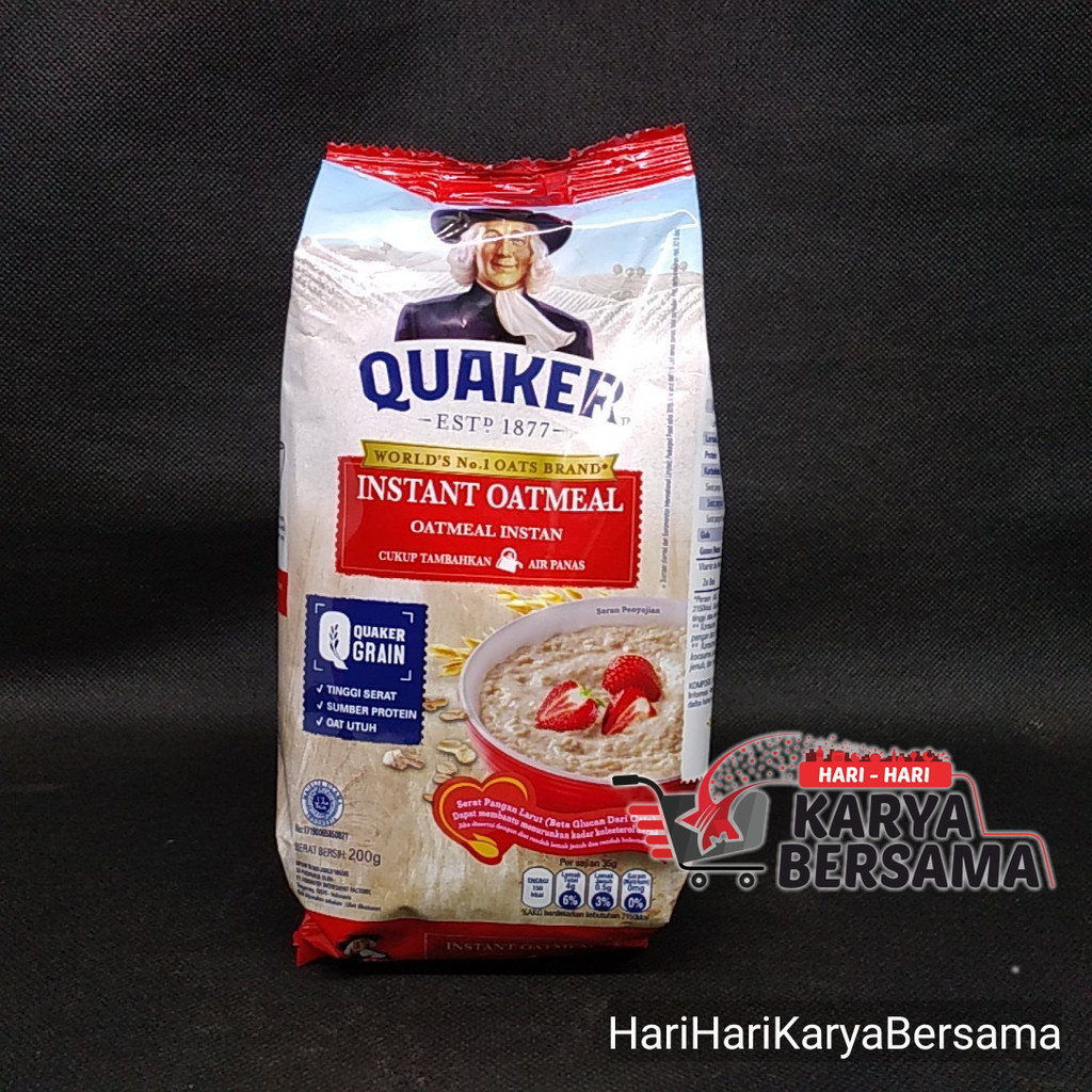 Jual QUAKER INSTANT OATMEAL POUCH 200GR | Shopee Indonesia