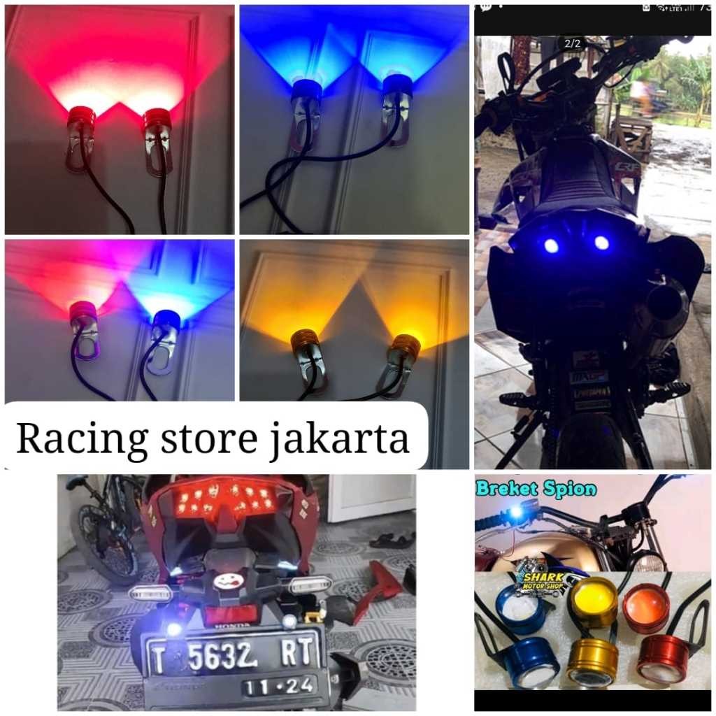 Jual Lampu MATA ELANG Flash EAGLE EYE FLASH KEDIP 3 LED DENGAN BRACKET SPION ISI 2 PCS | Shopee ...