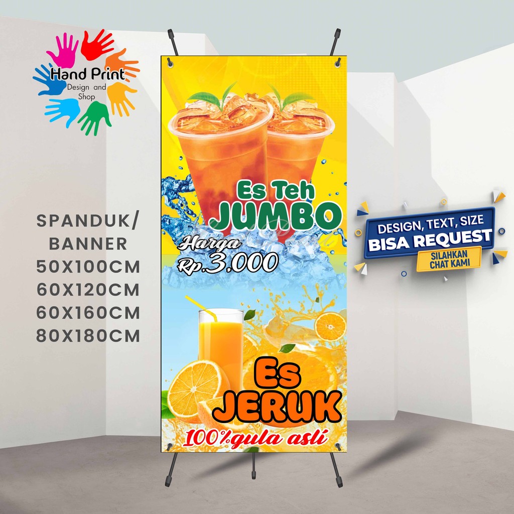 Jual Cetak Spanduk Banner Es Teh Jumbo Dan Es Jeruk MMT Spanduk Custom ...