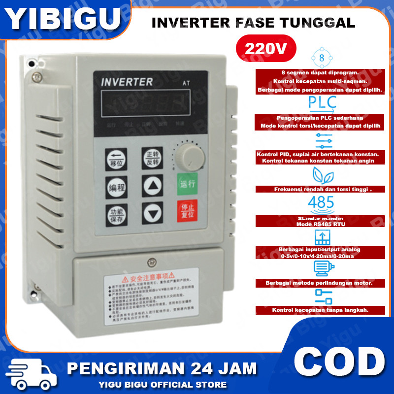 Jual COD Frequency Inverter Converter VFD 2hp 0.45/1.5/2.2kw Input 1phase 220V Output 3phase ...