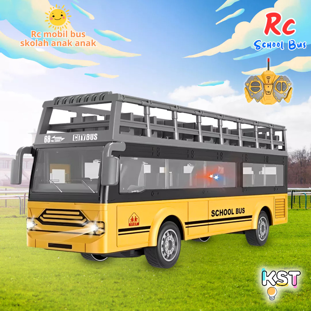 Jual [KST] Mainan Mobil RC School Bus Remote Control Lampu Edukatif ...