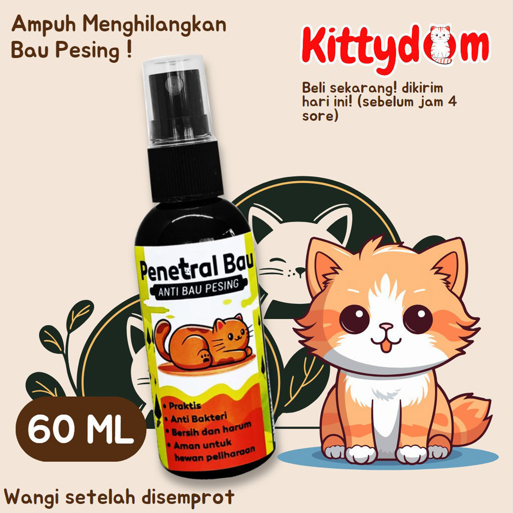 Jual KITTYDOM Spray Penghilang Bau Pesing Kucing Anjing Penetral Bau ...