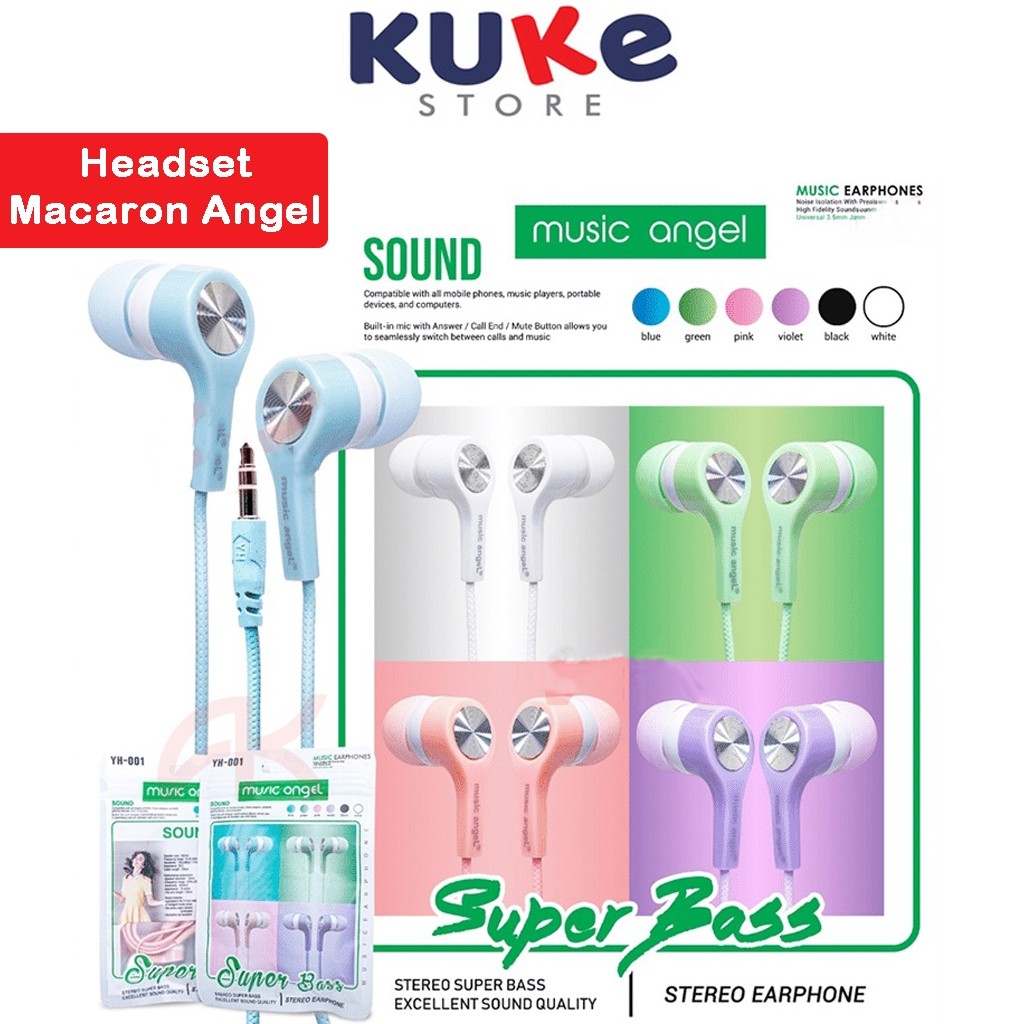 Jual KUKE Headset Music Angel Macaron YH-001 / Earphone Handsfree ...