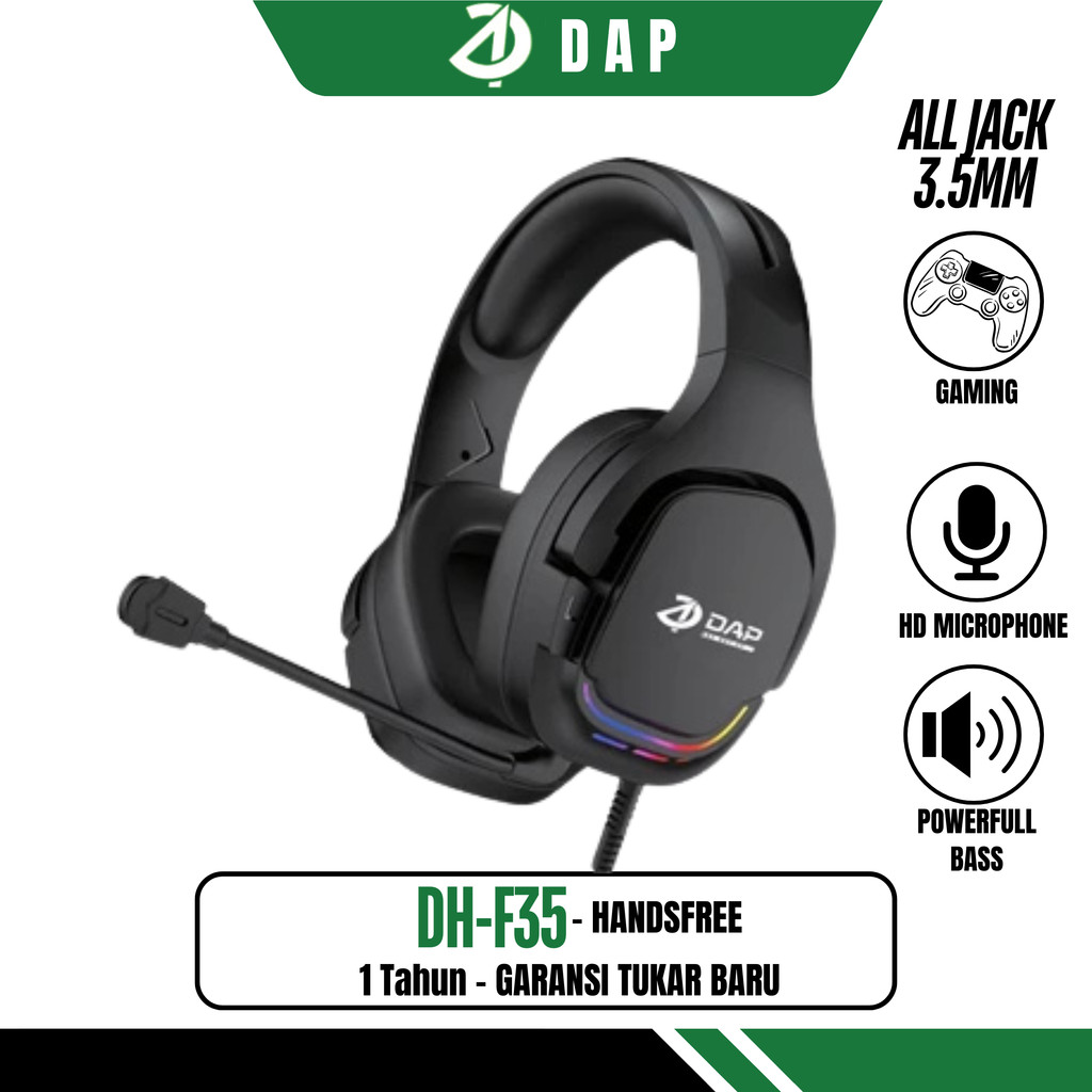 Jual Headphone Gaming Mobile USB & Jack 3.5mm LED 200cm Extra Bass DAP ...