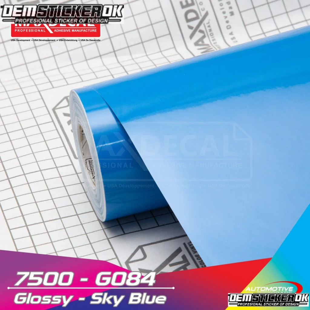 Jual Sticker Stiker Skotlet Maxdecal Max Decal Glossy SKY Blue Biru Sky ...