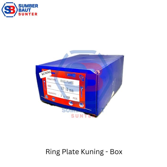 Jual M18 Ring Plat Galvanis Kuning WP Washer Plate 18 mm - 1 Box Isi ...