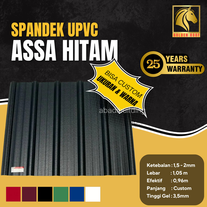 Jual Atap Spandek UPVC Hitam Dark Grey Lapis ASSA - Setara Royal Roof ...