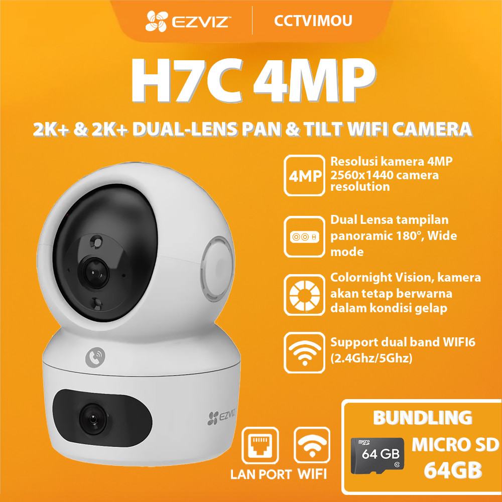 Jual EZVIZ H7C DUAL 4MP 2K+ & 2K+ DUAL-LENS COLORNIGHT PAN & TILT WIFI ...