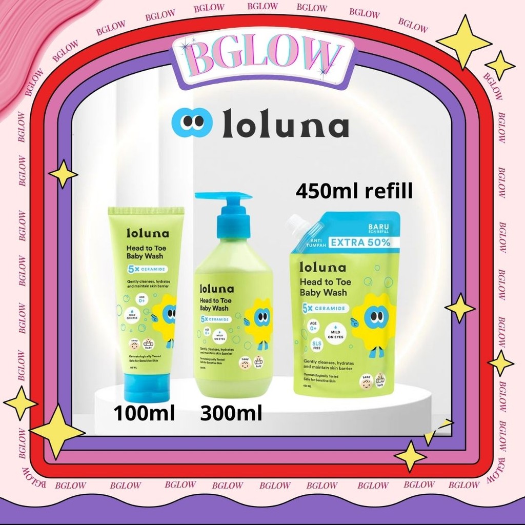 Jual LOLUNA Head to Toe Baby Wash 100ml | 300ml 450ml Refill 5X ...