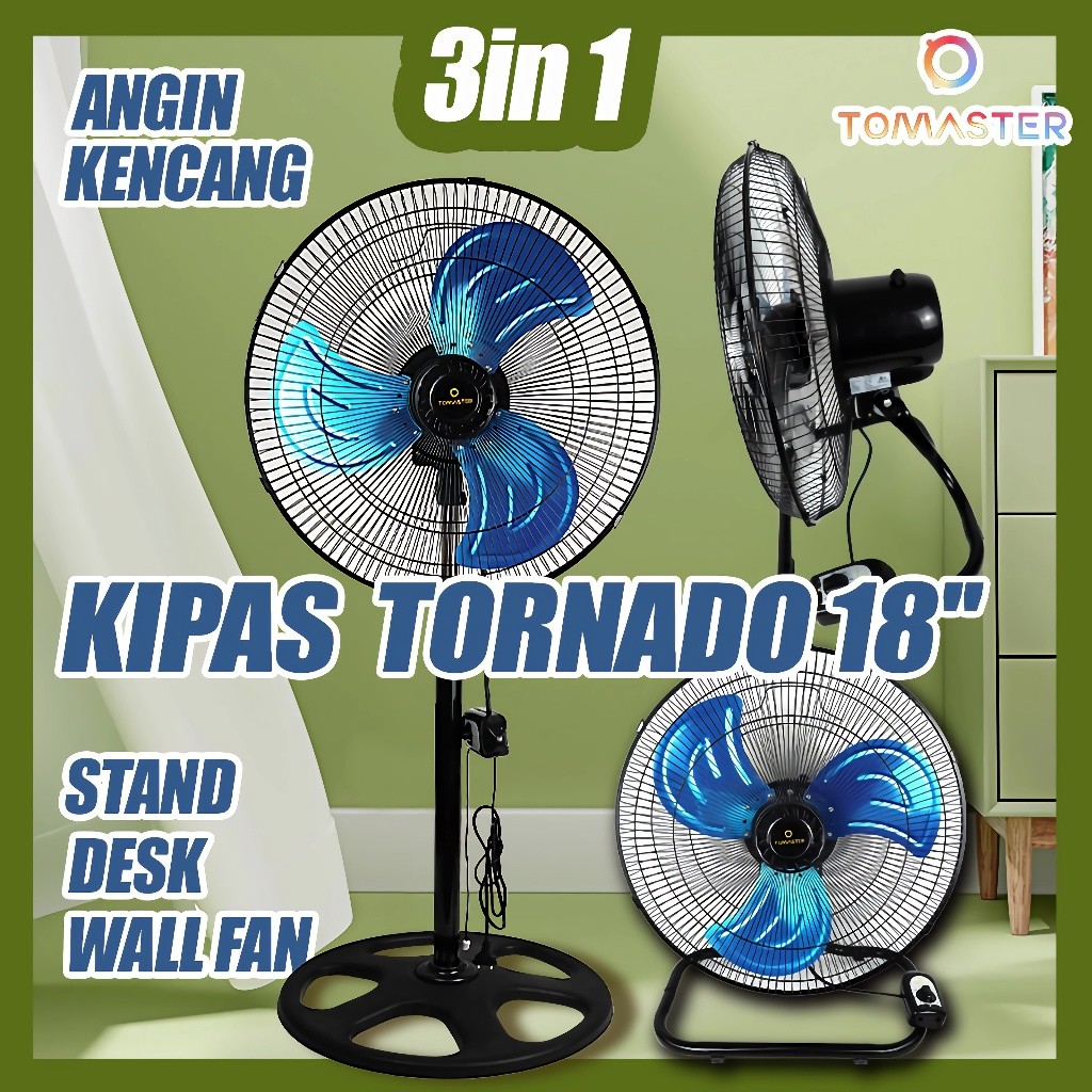 Jual Kipas angin besi JUMBO 18” Tomaster 3in1 / TORNADO FAN/ stand fan ...