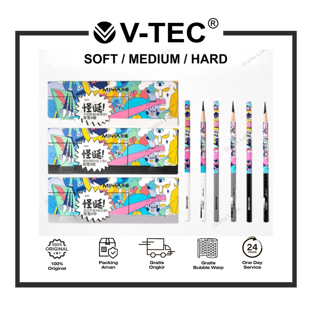 Jual MIYA HIMI NEW WEIRD PENSIL GAMBAR SKETSA CHARCOAL PENCIL BTB 28 SOFT // BTB 29 HARD // BTB ...