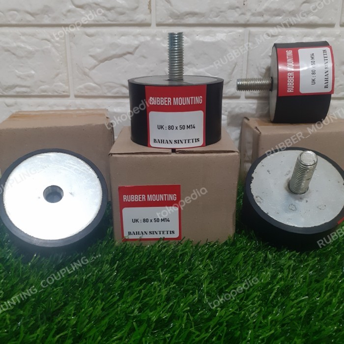 Jual Karet Rubber mounting genset uk 80x50x14mm. 8cm x 5cm bolt M14 ...