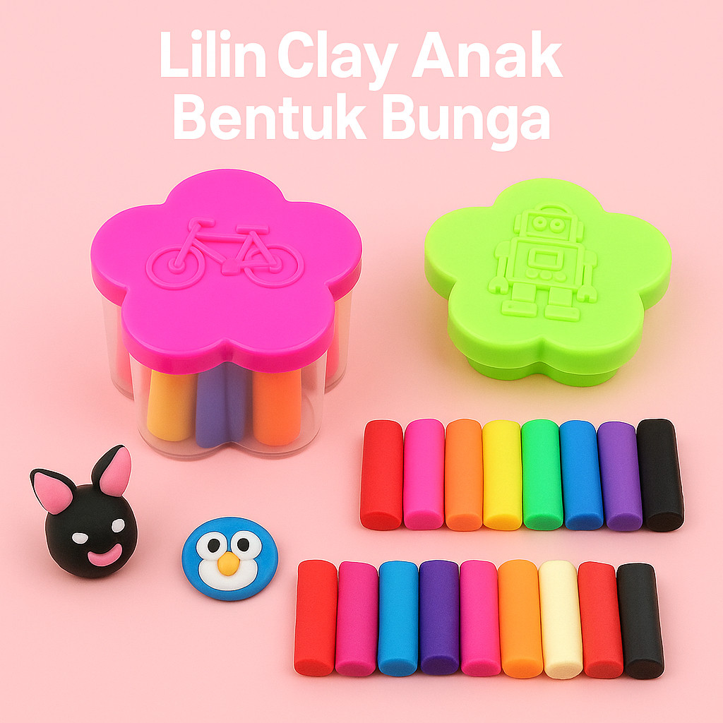 Jual Lilin Clay Anak Bentuk Bunga 12 warna Clay DIY Edukasi Kreatif ...