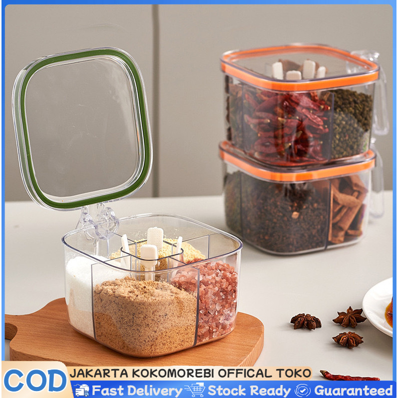 Jual MOREBI Tempat Bumbu Dapur Set 4 in 1 Wadah Bumbu Dapur Storage ...