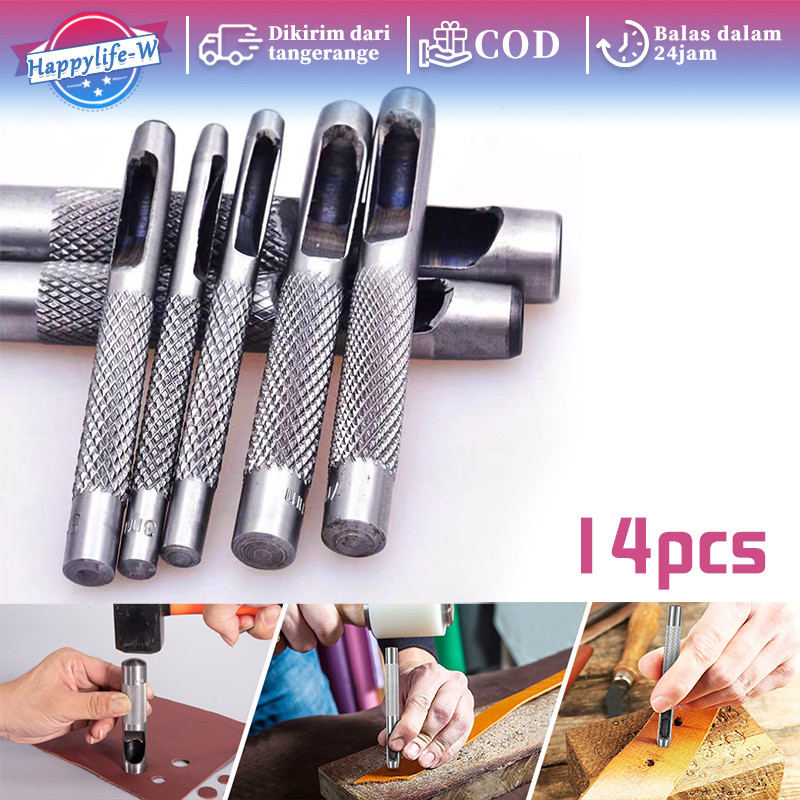 Jual 1-10mm Pembolong Kulit Leather Hole Punching Tools Steel Hollow ...