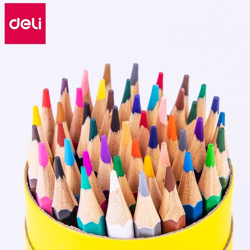 Jual Deli 24 36 48 Color Barreled Oily Colored Pencil Set Lead Drawing ...