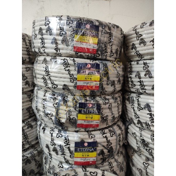 Jual Kabel Listrik / Kabel Kawat Eterna NYM 3x2.5 50meter FULL | Shopee Indonesia