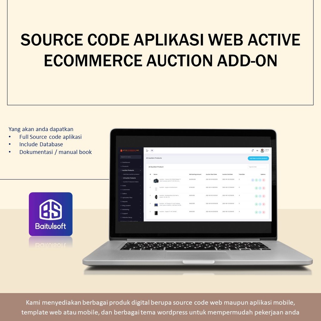 Jual SOURCE CODE APLIKASI WEB ACTIVE ECOMMERCE AUCTION ADD-ON | Shopee ...