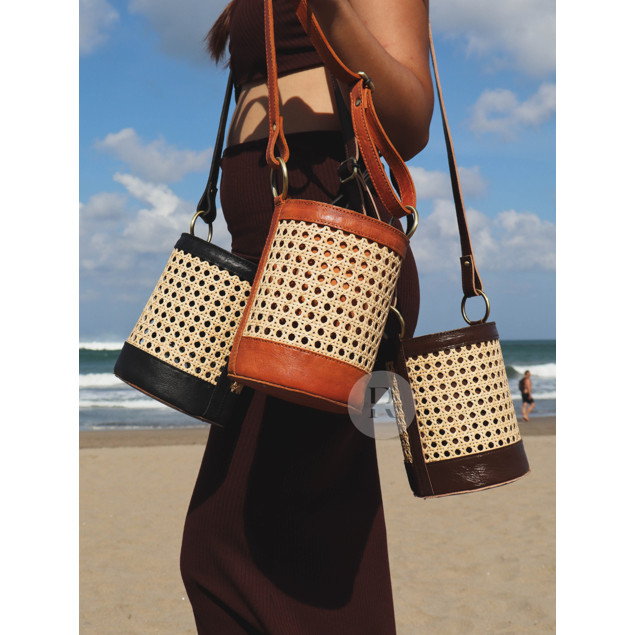 Jual Elora Bag / Tas Rotan Kulit, Rattan Bag Kulit Sapi, Leather ...