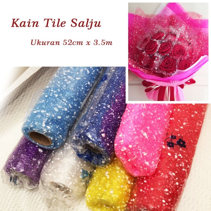 Jual 1METER Kain Tile Salju - Kertas Wrap Snow - Bahan Buket Bunga ...