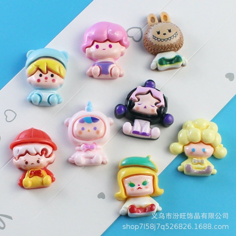 Jual (DELIN) Resin Clay Labubu Popmart Molly Full Mart Diy Resin Labubu ...