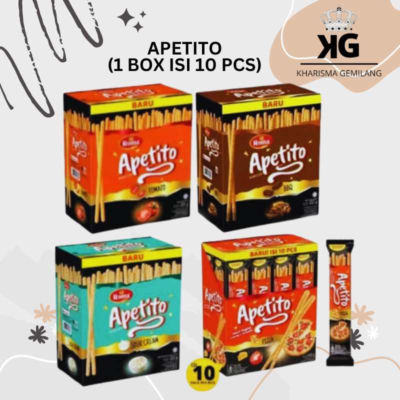 Jual KG - APETITO (1 BOX ISI 10 PCS) Roma Apetito Stik Biskuit Pizza ...