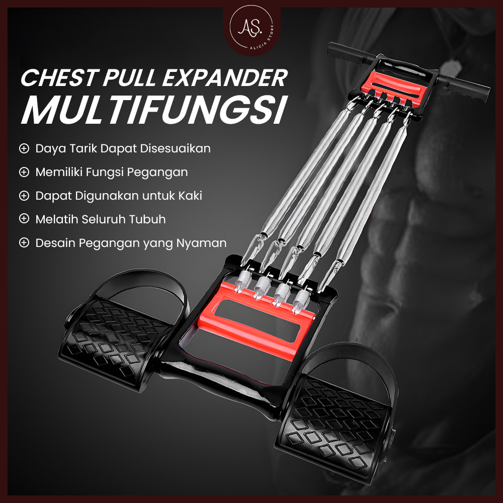 Jual AS Alat Fitness Portable Gym Chest Pull Expander | Shopee Indonesia