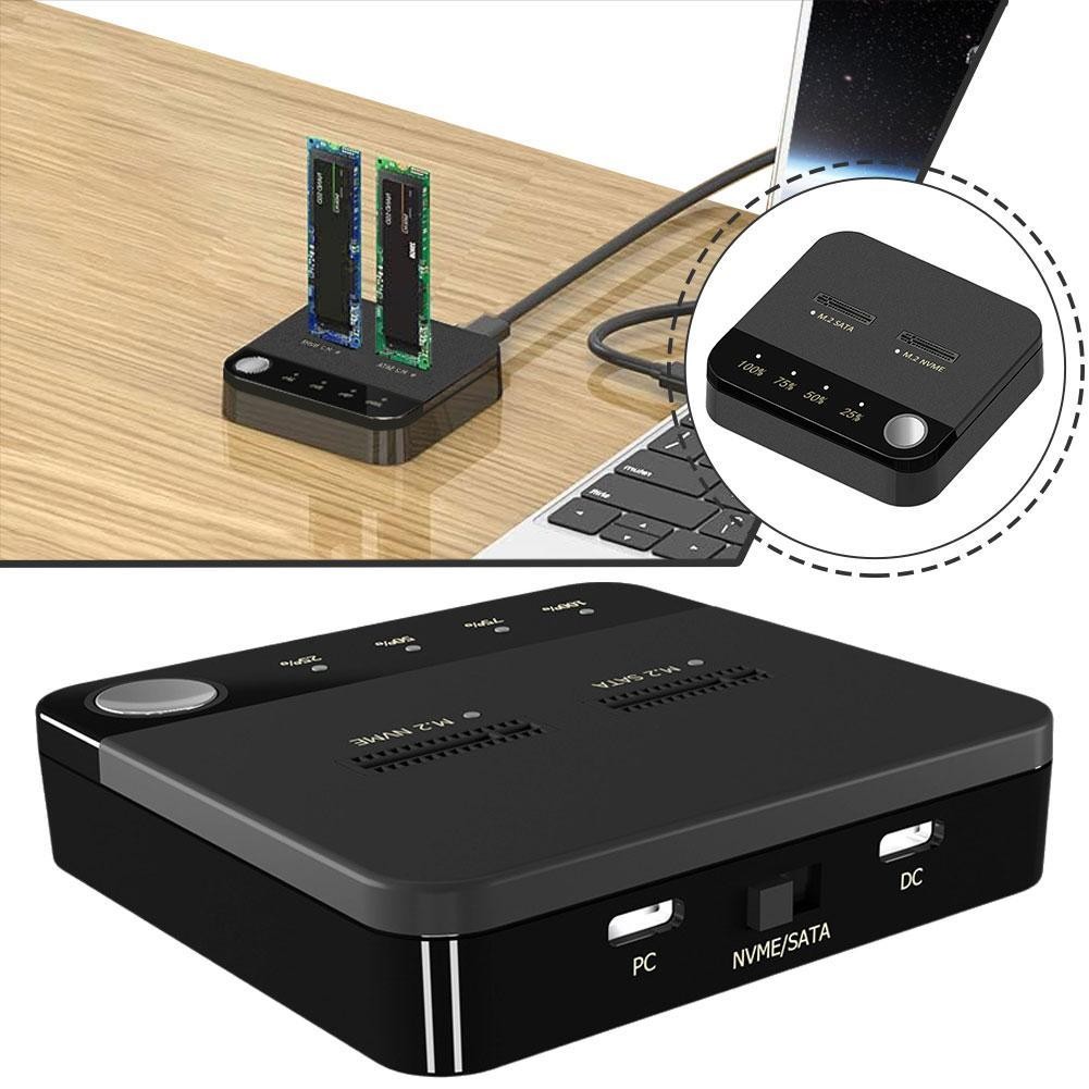 Jual Dual Slots Mutual Copy Cloner For M.2 SATA/NVME Offline Hard Disk ...