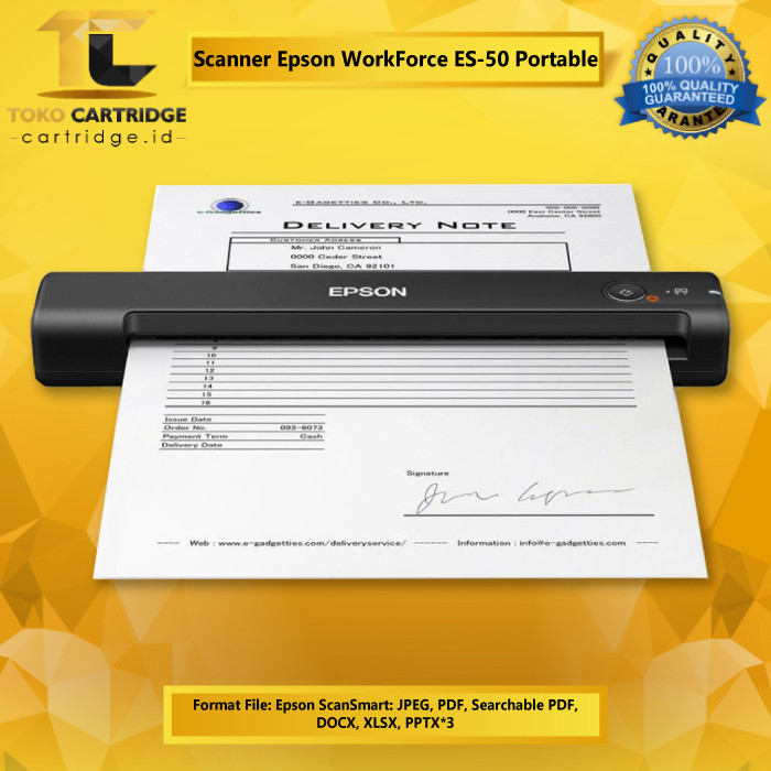 Jual Scanner Epson WorkForce ES-50 ES 50 Portable Sheetfed Document New | Shopee Indonesia
