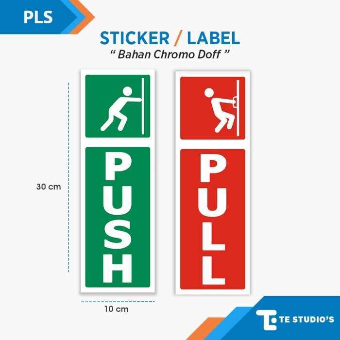 Jual Stiker PUSH PULL Sticker Tarik Dorong Buka Pintu Rambu Tanda Sign ...