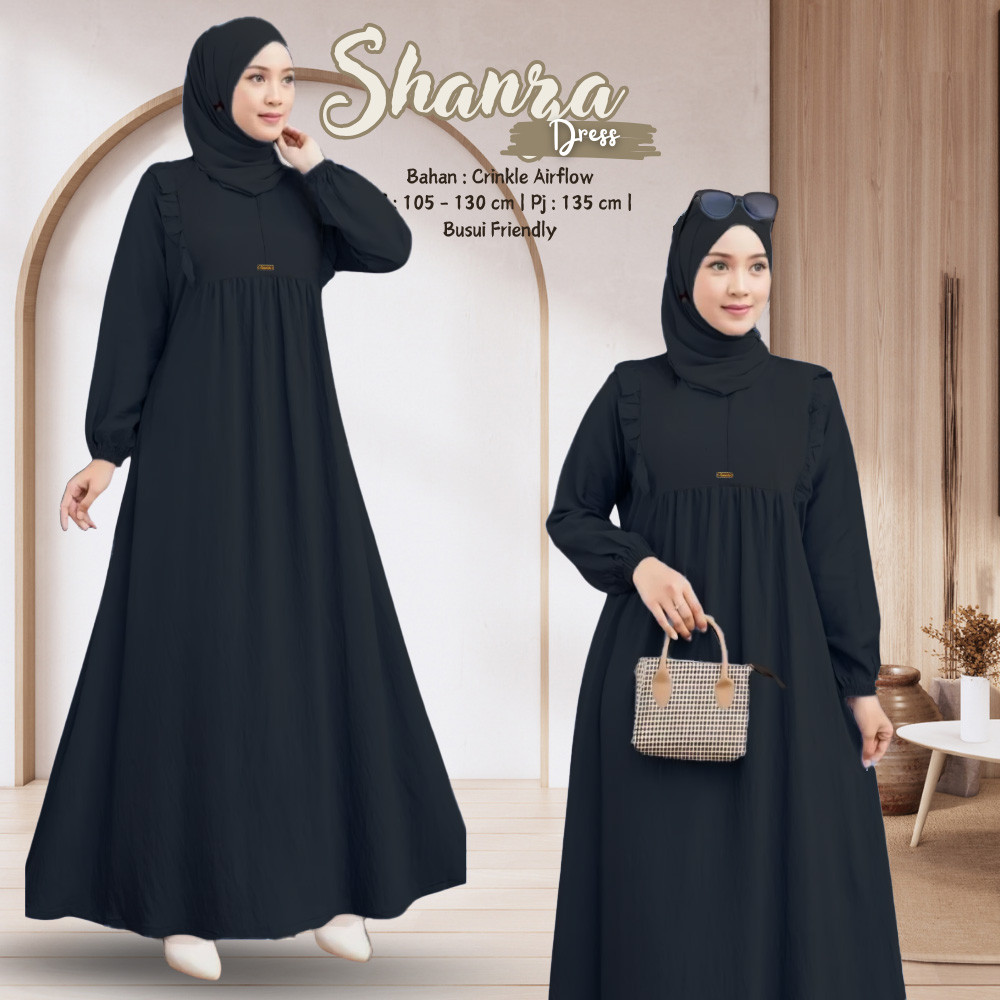 Jual Gamis Hitam Polos / Gamis Wanita Resleting Depan Busui Frendly ...