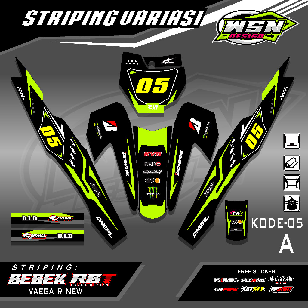 Jual STRIPING YAMAHA VEGA R NEW MOTOR RBT BEBEK MODIF SUPERMOTO ...