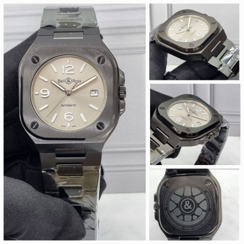Jual BEL JAM TANGAN B3LL ROESE BR 05 RANTAI BLACK AUTOMATIC DIAMETER ...