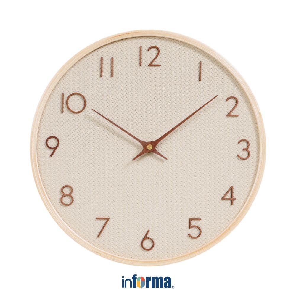 Jual Informa 30 cm Jam Dinding Kayu 18W - Putih Wall Clock Jam Tembok ...