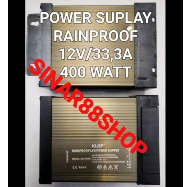 Jual BOX RAINPROOF WATERPROOF OUTDOOR POWER SUPPLY 12v 33.3A 400w TRAFO ...