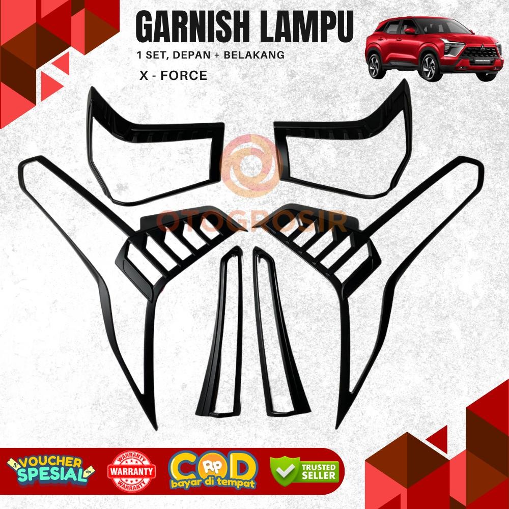 Jual Paket Lengkap Garnish Lampu Mobil X-FORCE Hitam Premium 1 Set ...