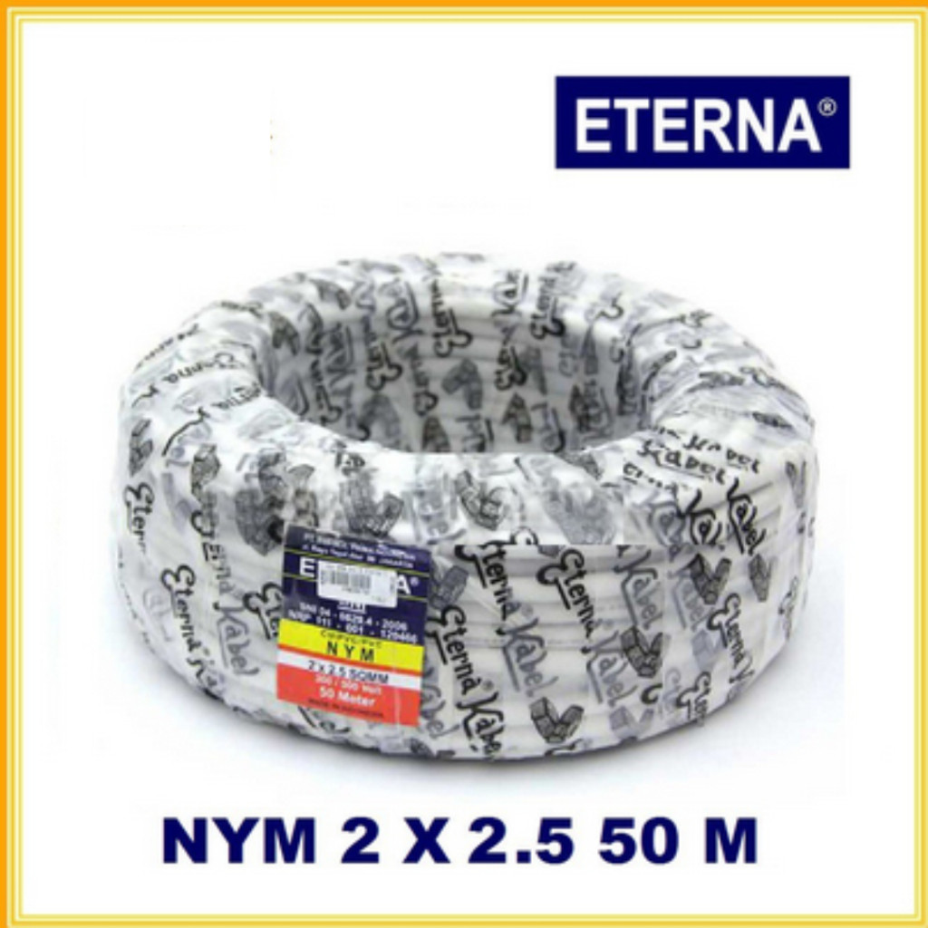 Jual Kabel Listrik Eterna NYM 2x2,5mm 2 x 2,5 mm 2x2.5mm 2 x 2.5 mm 50m 50meter 50 Meter Full ...