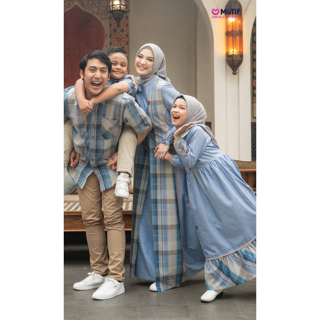 Jual MUTIF Sarimbit Candara Candra Misty Blue | Shopee Indonesia