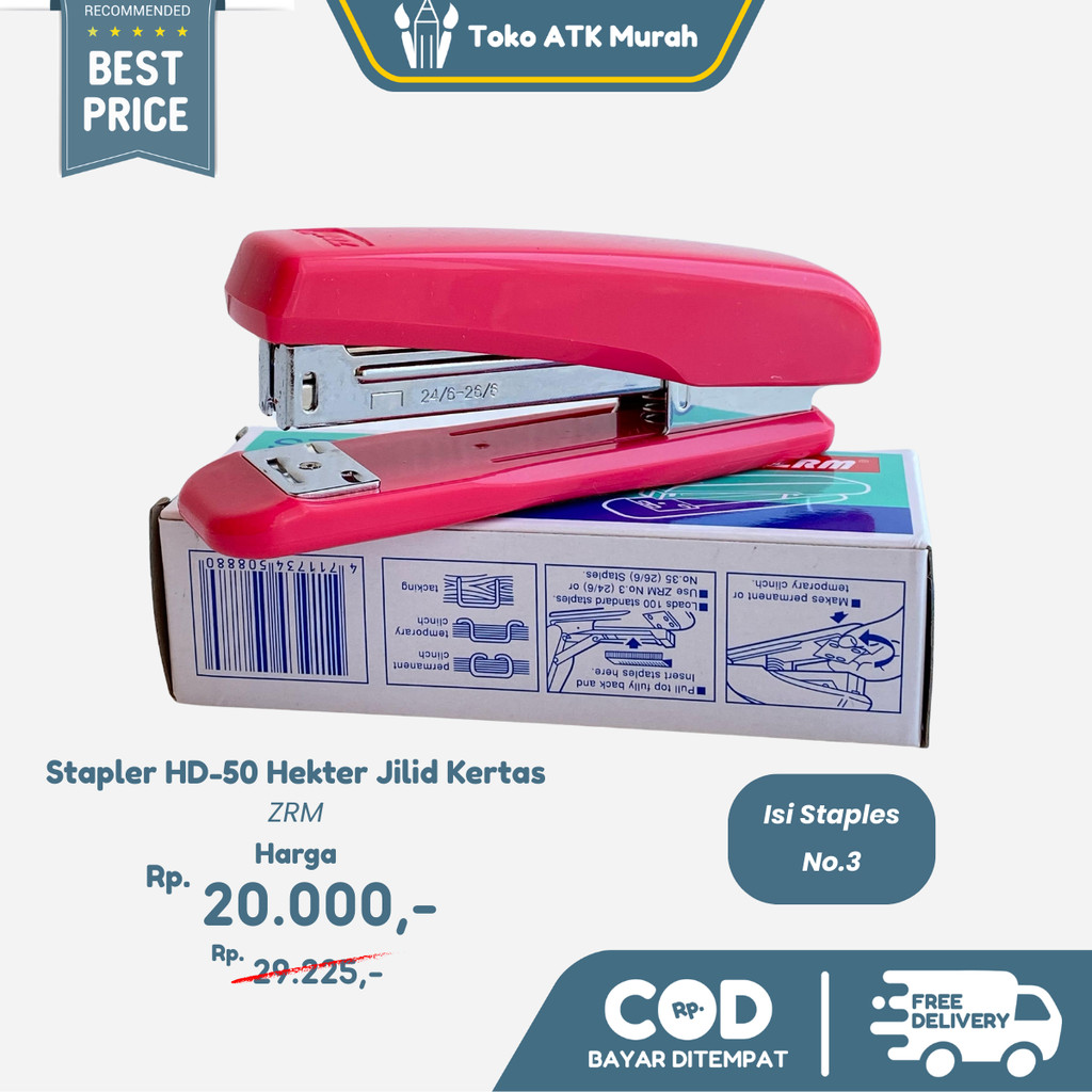Jual Stapler HD 50 ZRM / Hekter Penjilid Kertas / Alat Staples Ukuran Besar Kantor & Sekolah ...