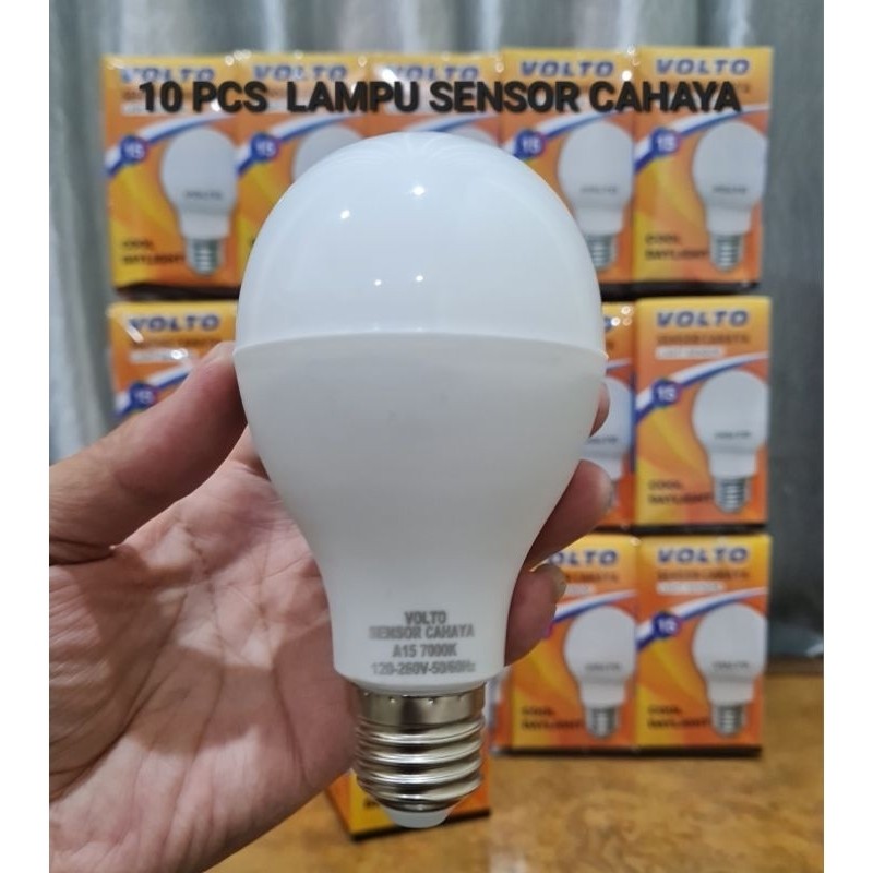 Jual 10 PCS LAMPU LED 15W SENSOR CAHAYA OTOMATIS BOHLAM SENSOR SINAR ...