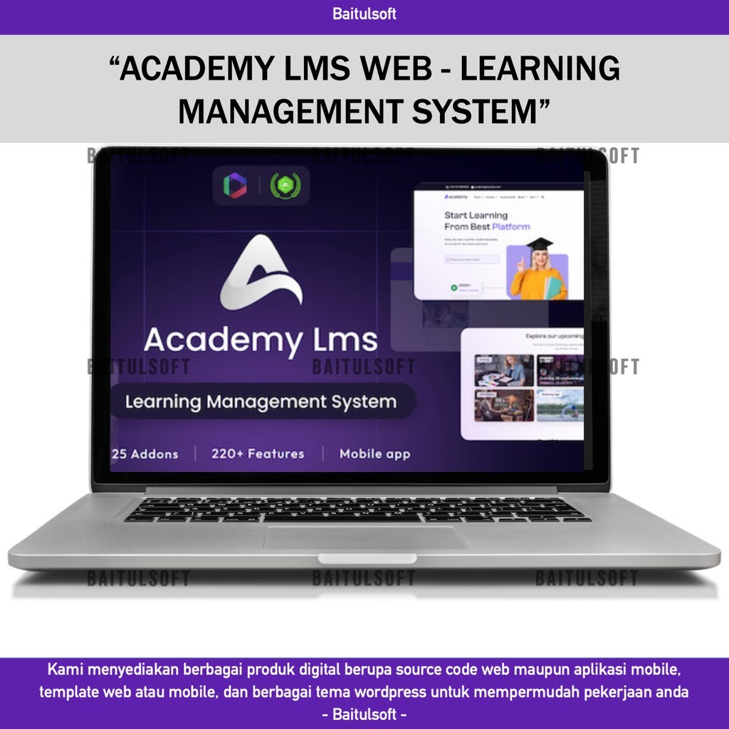 Jual SOURCE CODE APLIKASI WEB ACADEMY LMS WEB - LEARNING MANAGEMENT SYSTEM D166 BAITULSOFT ...