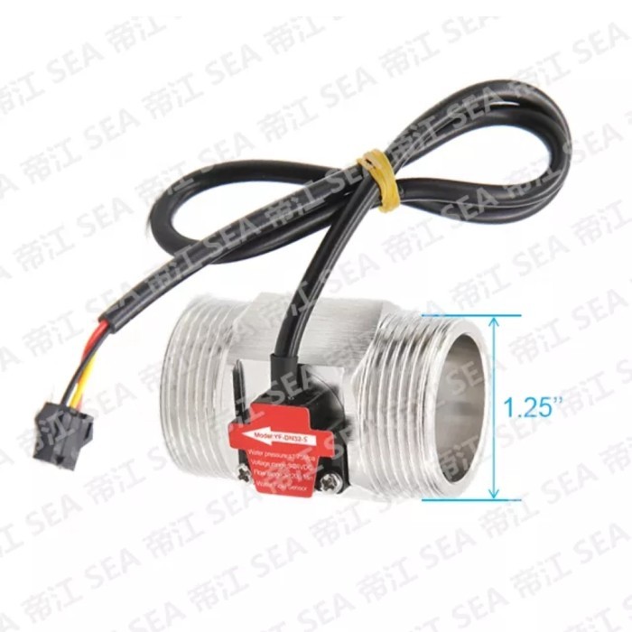 Jual Water Flow Sensor G11/4" DN32 Water Sensor - Stainless Steel ...