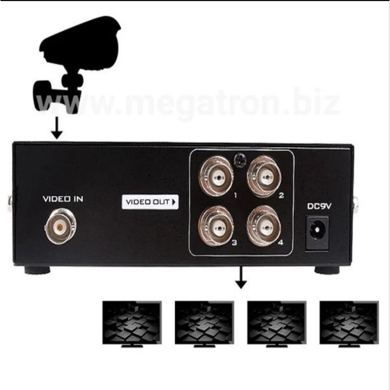 Jual CCtV Video Distributor Amplifier 1 input - 4 output (BNC) | Shopee ...